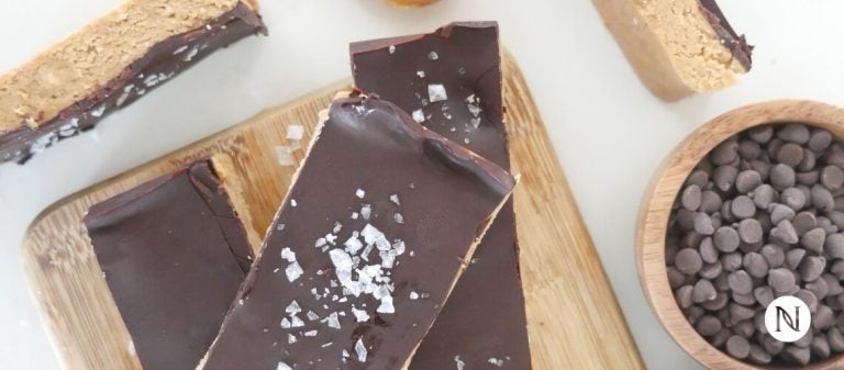 No-Bake Chocolate Peanut Butter Protein Bars | Neora Blog